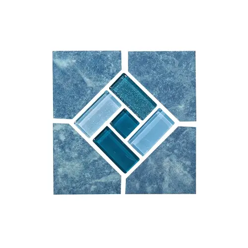 NPT SEA-LIGHT DECO GL 6" X 6" Porcelain Deco Tile Blue Seas Light Blue ...