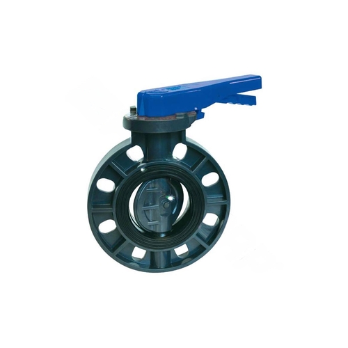 Lasco Fittings V40711N Butterfly Valve Pvc 4" Bfv Pvc/epdm Blue Lever Hdl