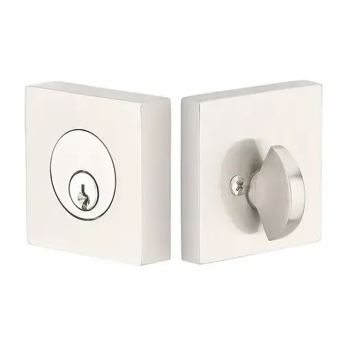 Emtek 8469US15 Square Single Cylinder Deadbolt Satin Nickel Finish Buy Now