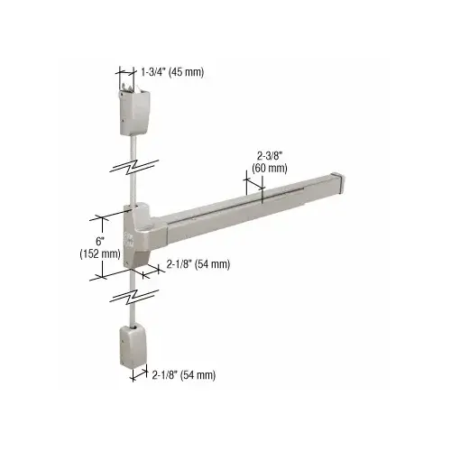CRL DL770FSV37A Aluminum DL770F Surface Vertical Rod Fire Exit Device ...
