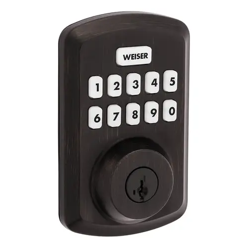 Weiser 9GED92500-004 Powerbolt 3 Deadbolt, 3 Grade, Keypad Key, Zinc ...