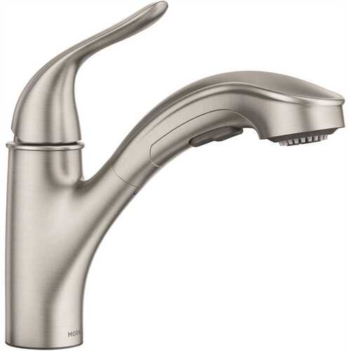 Moen 87557SRS Brecklyn Single-Handle Pull-Out Sprayer Kitchen Faucet ...