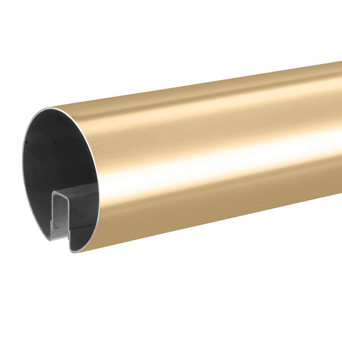CRL ALUM-GR40PB-VCP-1 Polished Brass 4" Premium Cap Rail for 1/2" or 5/ ...