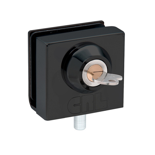 CRL 03P12MBL Matte Black Deluxe Slip-On Showcase Lock for 1/2" Glass ...