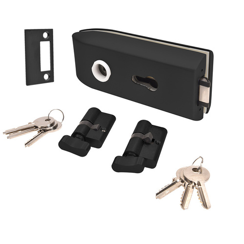 CRL PTH311MBL Matte Black Glass Mounted Latch With Lock and Thumbturn