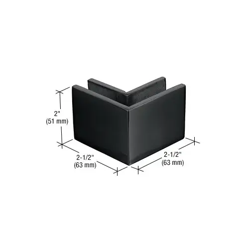 CRL MFC22MBL 2-1/2" x 2" Matte Black 90 degree Outside Corner Mall ...