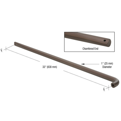 CRL-U.S. Aluminum PR0332236 Bronze Astral II Solid Push Bar for 33 ...