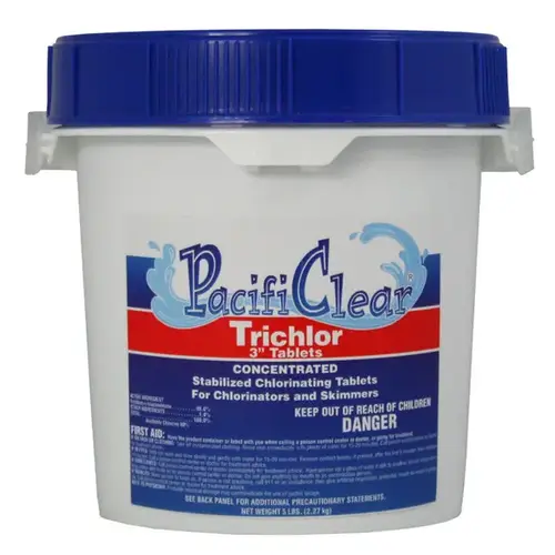 PacifiClear F008005040PC Trichlor Chlorine Sanitizer, 5 oz Pail, Tablet ...