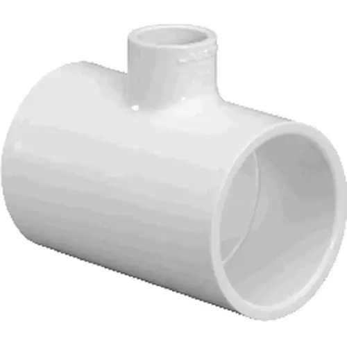 Lasco 401131BC Reducing Pipe Tee, 1 x 3/4 in, Slip, PVC, White, SCH 40 Schedule, 450 psi ...