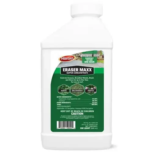 Martin's 82250003 ERASER MAX Weed Killer, Liquid, Clear Yellow, 1 qt ...