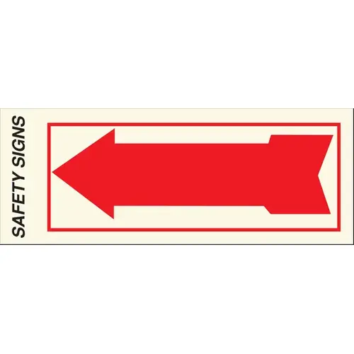 Hy-Ko FA-1-XCP20 Safety Sign, Arrow, Red Legend, White Background ...