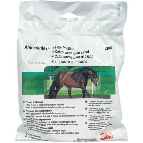3M 084-1395 Animalintex Poultice Hoofed Shaped Pad - 5-1/2" X 5-1/2 ...