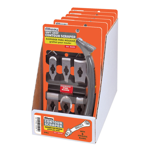 ALLWAY TOOLS INC. CS6 Contour Scraper Set, Stainless Steel Blade