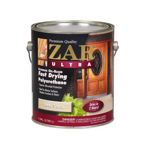 ZAR 34013 Exterior Polyurethane, Gloss, Liquid, Amber, 1 gal, Can Buy Now