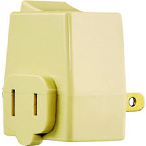 Eaton BP4404V Plug In Switch, 2 -Pole, 15 A, 120 V, 1 -Outlet, Ivory ...
