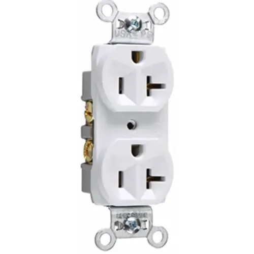Eaton CR20W Duplex Receptacle, 2 -Pole, 20 A, 125 V, Side Wiring, NEMA ...