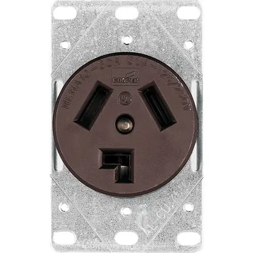 Eaton 38B-BOX 38B-BOX Power Receptacle, 3 -Pole, 125/250 V, 30 A, NEMA ...