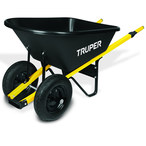 Truper TS6-2W Truper 6-cu/ft Dual Wheel Poly Tray Wheelbarrow