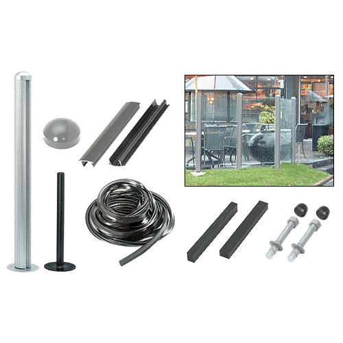 CRL WP161SA Satin Anodized 61" Windscreen Post Kit With Stanchion