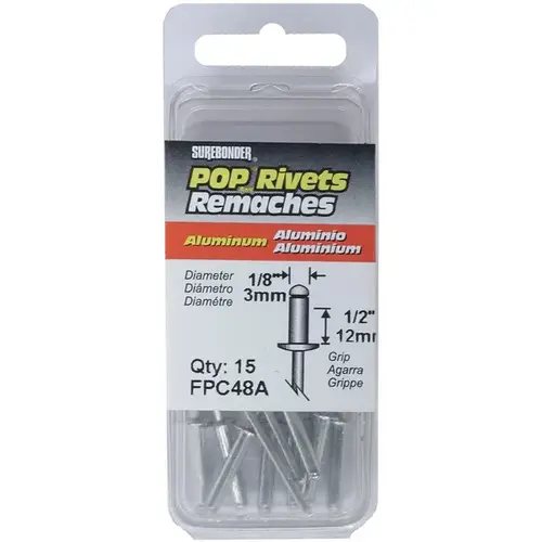 FPC Corporation FPC48A-XCP5 Aluminum Rivets, Long, 1/8-In - pack of 75 ...