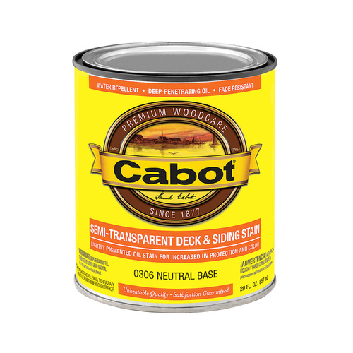Cabot 0306 300 Series Deck and Siding Stain, Neutral Base, Liquid Buy Now