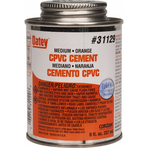 Oatey 31129 Orange Medium-Bodied CPVC Pipe Cement, 8-oz. Buy Now