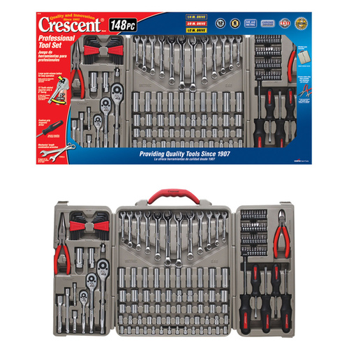 Crescent CTK150 Professional Tool Set, 150-Piece, Alloy Steel, Polished ...