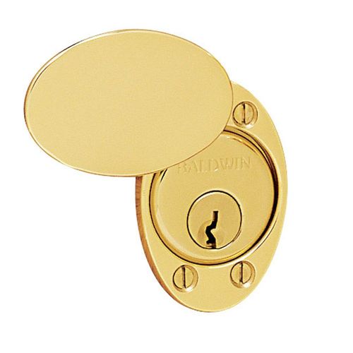 Baldwin 6755003 Cylinder Lock Cover Plate Lifetime Brass Finish