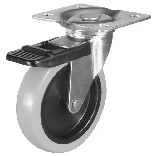 Hafele 663.25.931 Caster, Plate Mount, with Brake, Load-Bearing ...