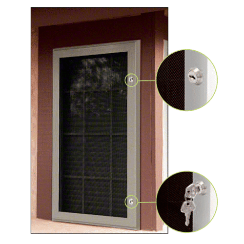 CRL GWKLHLSAH Sahara Brown Security Keyed Locking Left Hand Window Screen