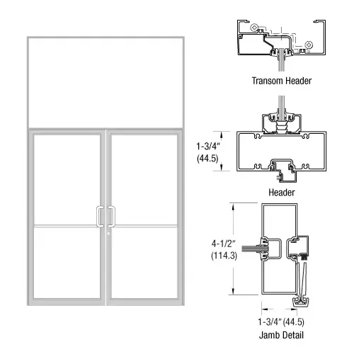 CRL-U.S. Aluminum FR62811 Custom Sized Clear Anodized Series 450 ...