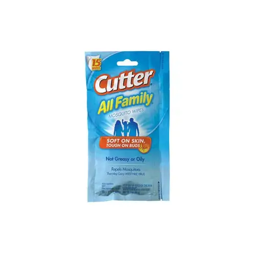 CUTTER HG-95838 Cutter All Family Insect Repellent Mosquito Wipes - 15 ...