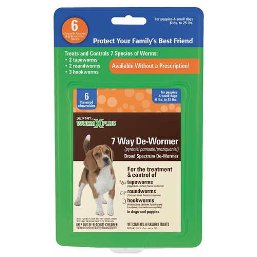 SENTRY 03977 Sentry HC WormX Plus for Dogs under 25-lbs 6-Tablets Buy Now