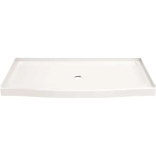 Delta B12185-6032C-WH Curved Alcove Shower Base With Center Drain 60 X ...