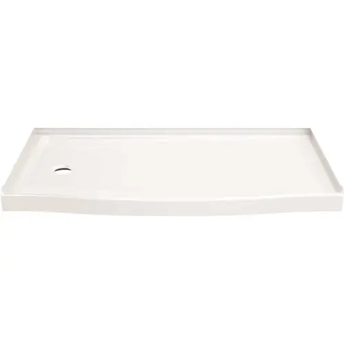 Delta B12185-6032L-WH Curved Alcove Shower Base With Left Drain 60 X 32 ...