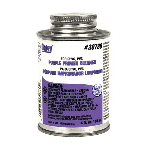 Oatey 30780 4 Oz. Purple Pipe and Fitting Primer/Cleaner for PVC/CPVC ...