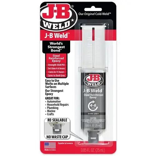 J-B Weld 50165 Epoxy Adhesive, Black Part A/White Part B, Paste, 25 mL ...