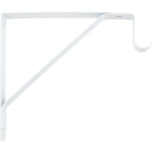 Stone Harbor Hardware 74303-WH 10-3/4" Flat-Back Shelf Bracket with 3 ...