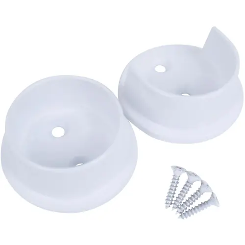 Stone Harbor Hardware 7538-WH Heavy-Duty Pole Sockets (2-hole) - White ...