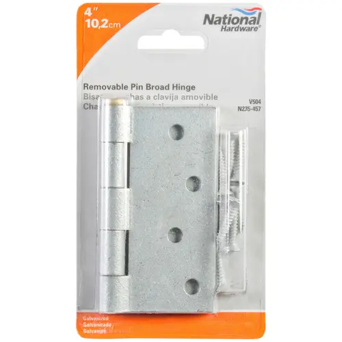 National Hardware N235-457 V504 4" Removable Pin Broad Hinge with ...