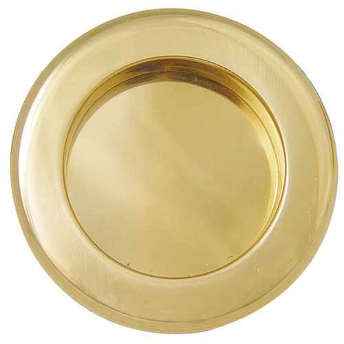 Emtek 2211US3 Round Flush Pull, Bright Brass Finish Buy Now