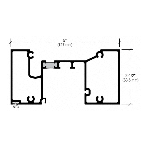 CRL-U.S. Aluminum BT85399 Door Header, Thermally Improved, Mill, 24'-2 ...