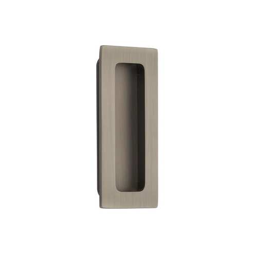 Emtek 220304US15A 4" Modern Rectangular Flush Pull Antique Nickel Finish