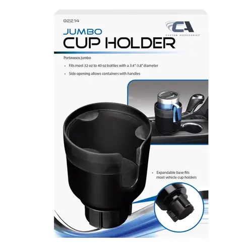 Custom Accessories 92214 Jumbo Cup Holder Black Expandable Black Buy Now