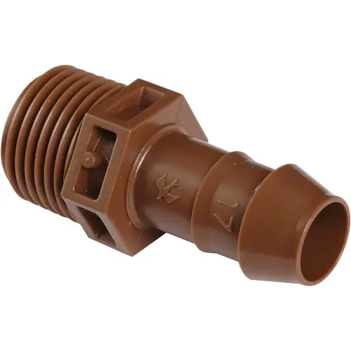 RAIN BIRD BA-050MPSX Drip Irrigation Adapter, 1/2 in Connection, Male x ...