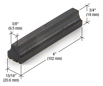 CRL-U.S. Aluminum SB142 OS-2 EPDM 4" Setting Block for 1/4" Exterior ...