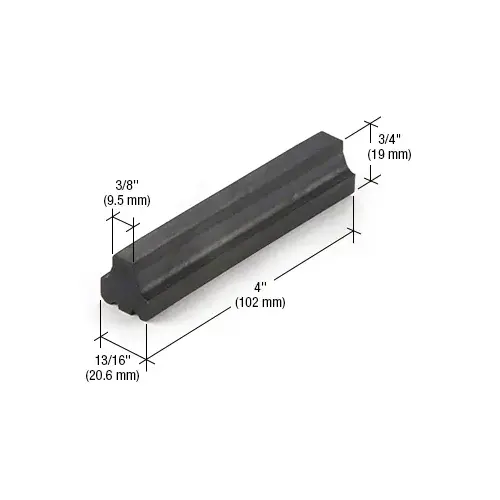 CRL-U.S. Aluminum SB142 OS-2 EPDM 4" Setting Block for 1/4" Exterior ...
