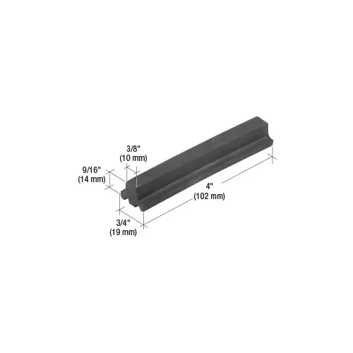 CRL-U.S. Aluminum SB140 EPDM 4" Setting Block for 1/4" Exterior Glazing ...