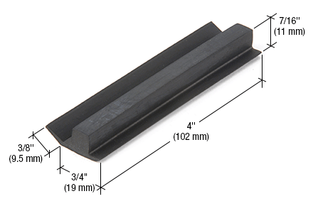 CRL-U.S. Aluminum SB141 EPDM 4" Setting Block for 1/4" Interior Glazing ...