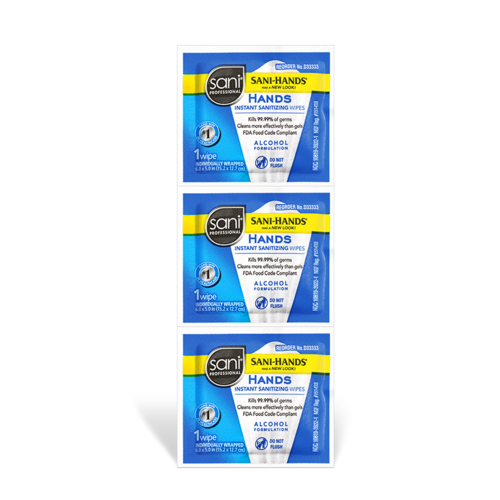 SANI-PROFESSIONAL D33333 SANI-HANDS PACKETS SANITIZING WIPES